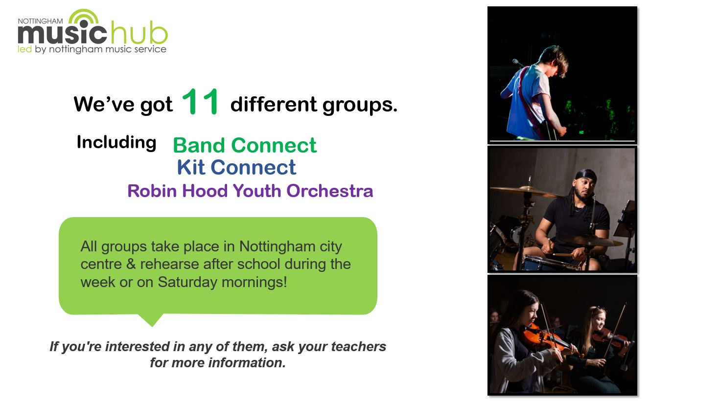 Music Hub Ensembles Promotions 2023 - The Nottingham Emmanuel School