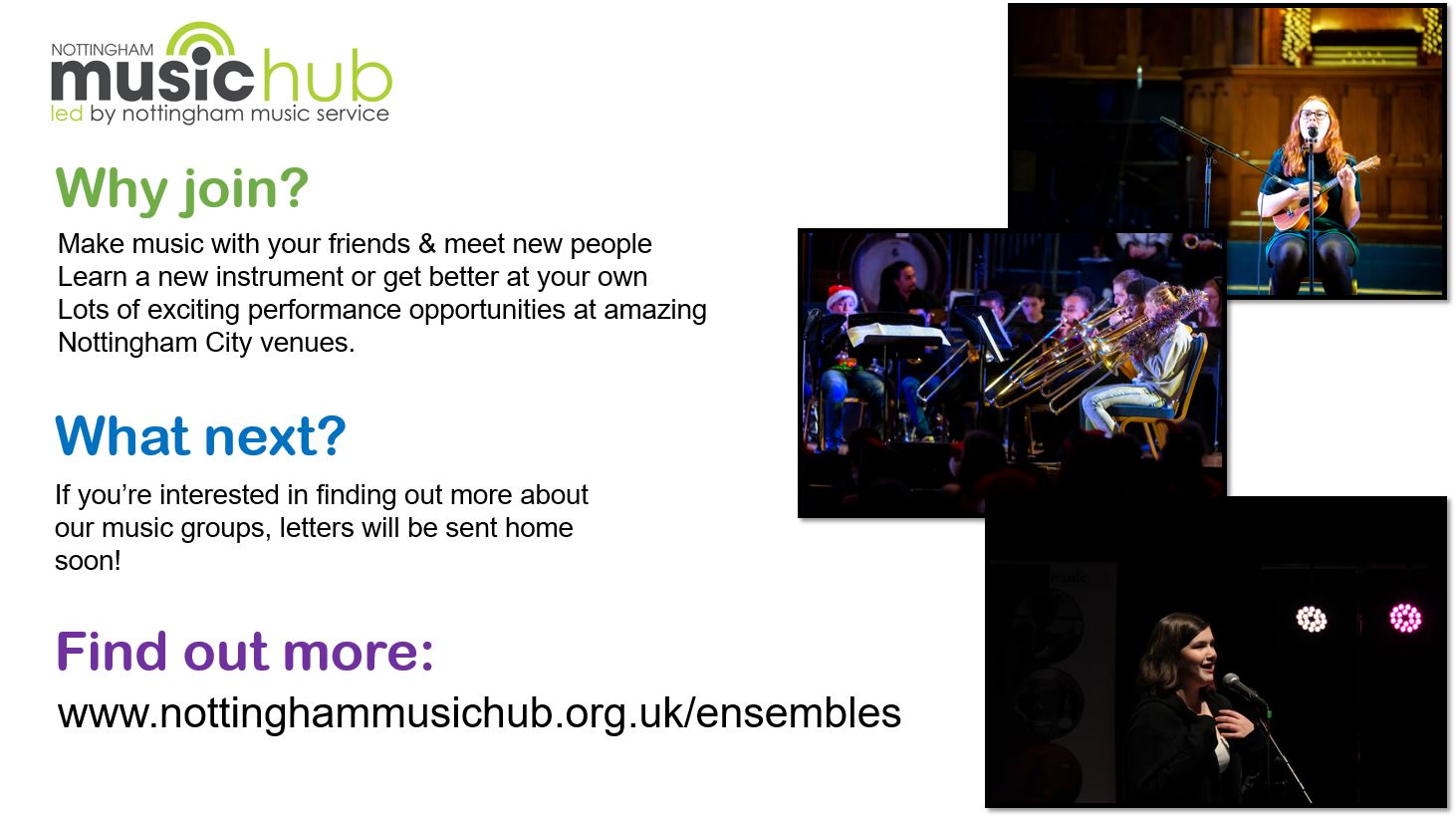 Music Hub Ensembles Promotions 2023 - The Nottingham Emmanuel School